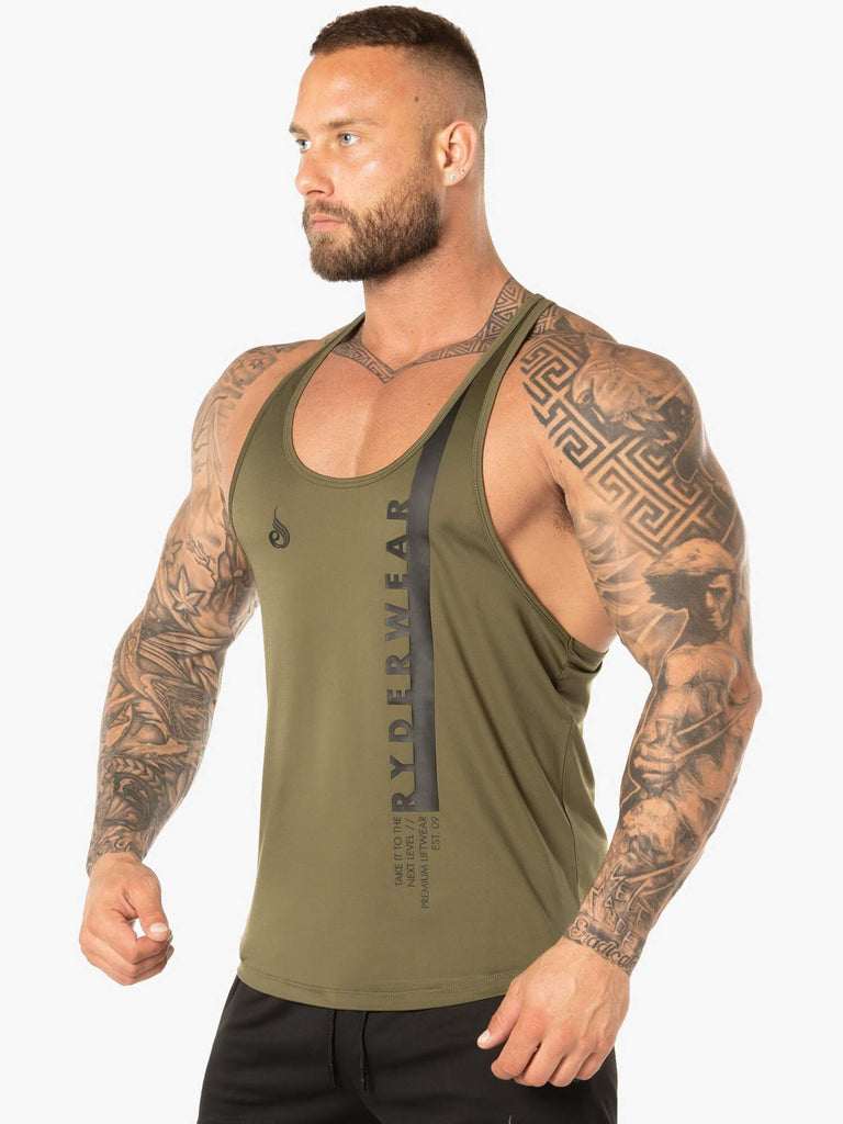 Evo T-Back Stringer Tank - Khaki - Ryderwear Wholesale (US)