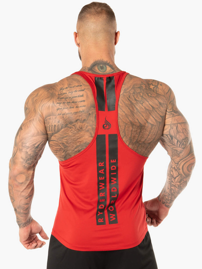 Evo T-Back Stringer Tank - Red - Ryderwear Wholesale (US)