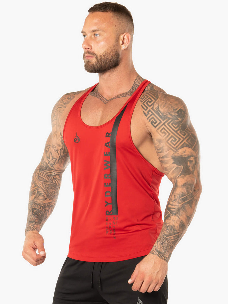 Evo T-Back Stringer Tank - Red - Ryderwear Wholesale (US)